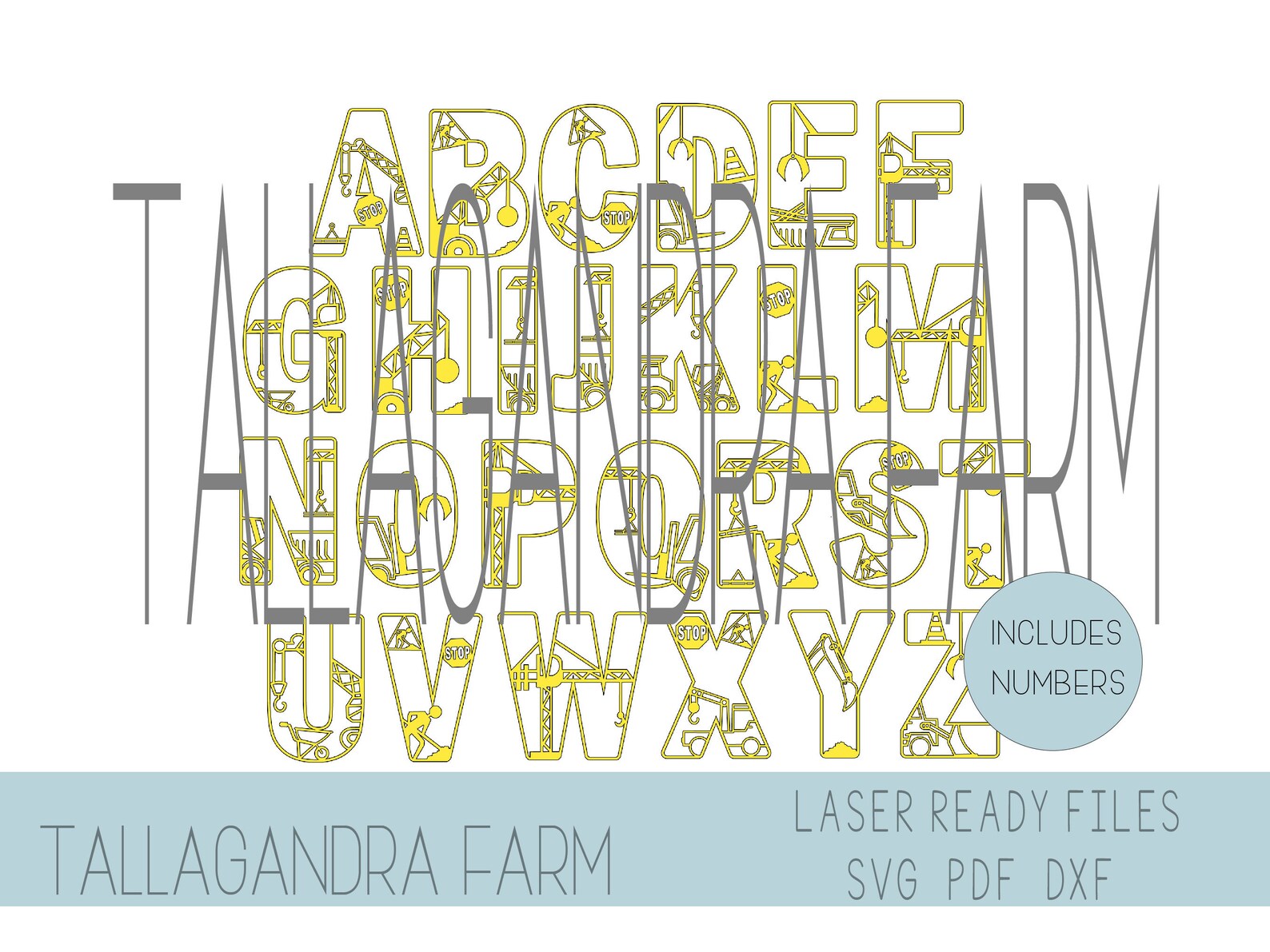 CONSTRUCTION SET Full 26 Alphabet Letters A-Z and Numbers - Etsy