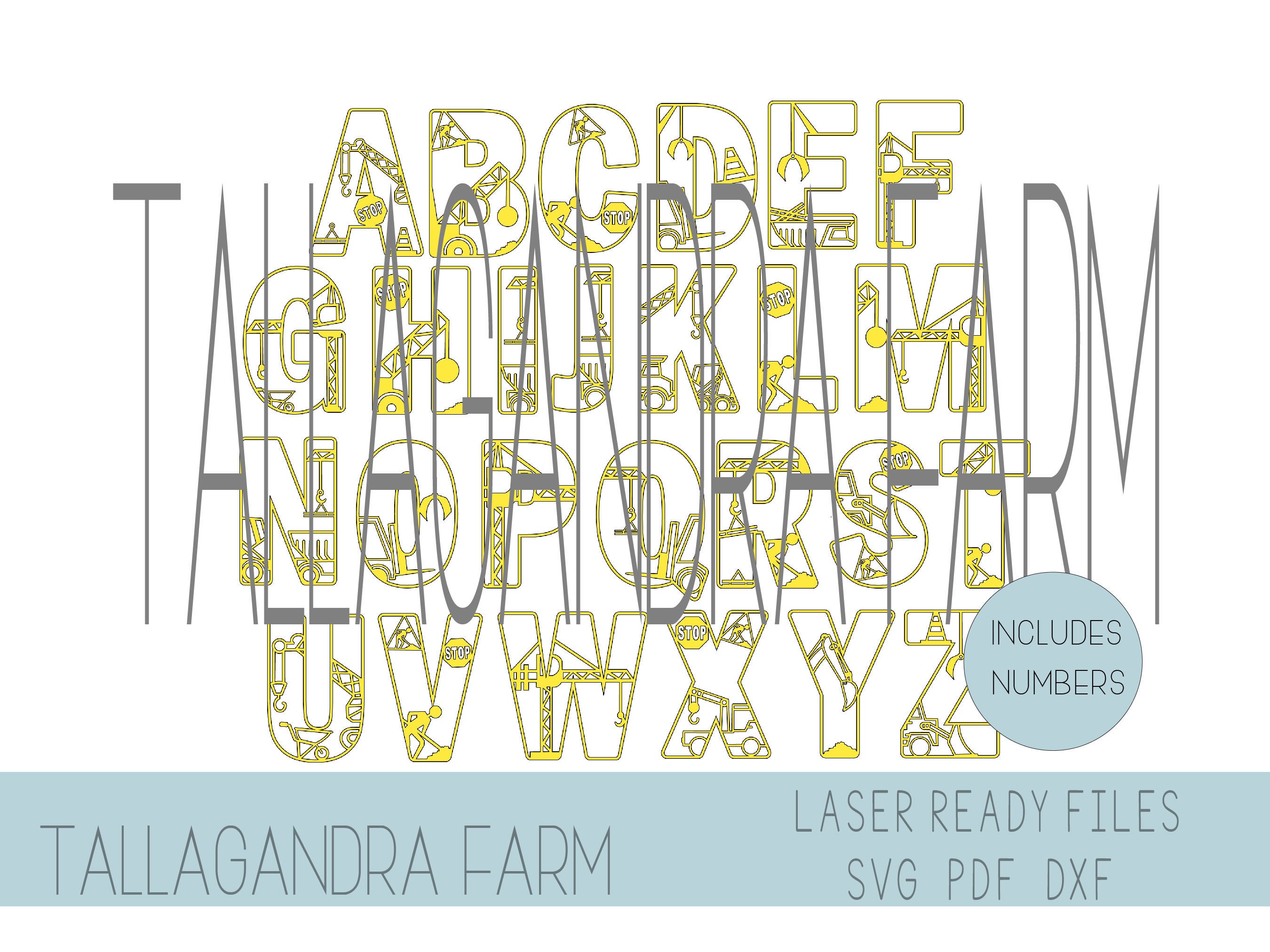 CONSTRUCTION SET Full 26 Alphabet Letters A-Z and Numbers - Etsy