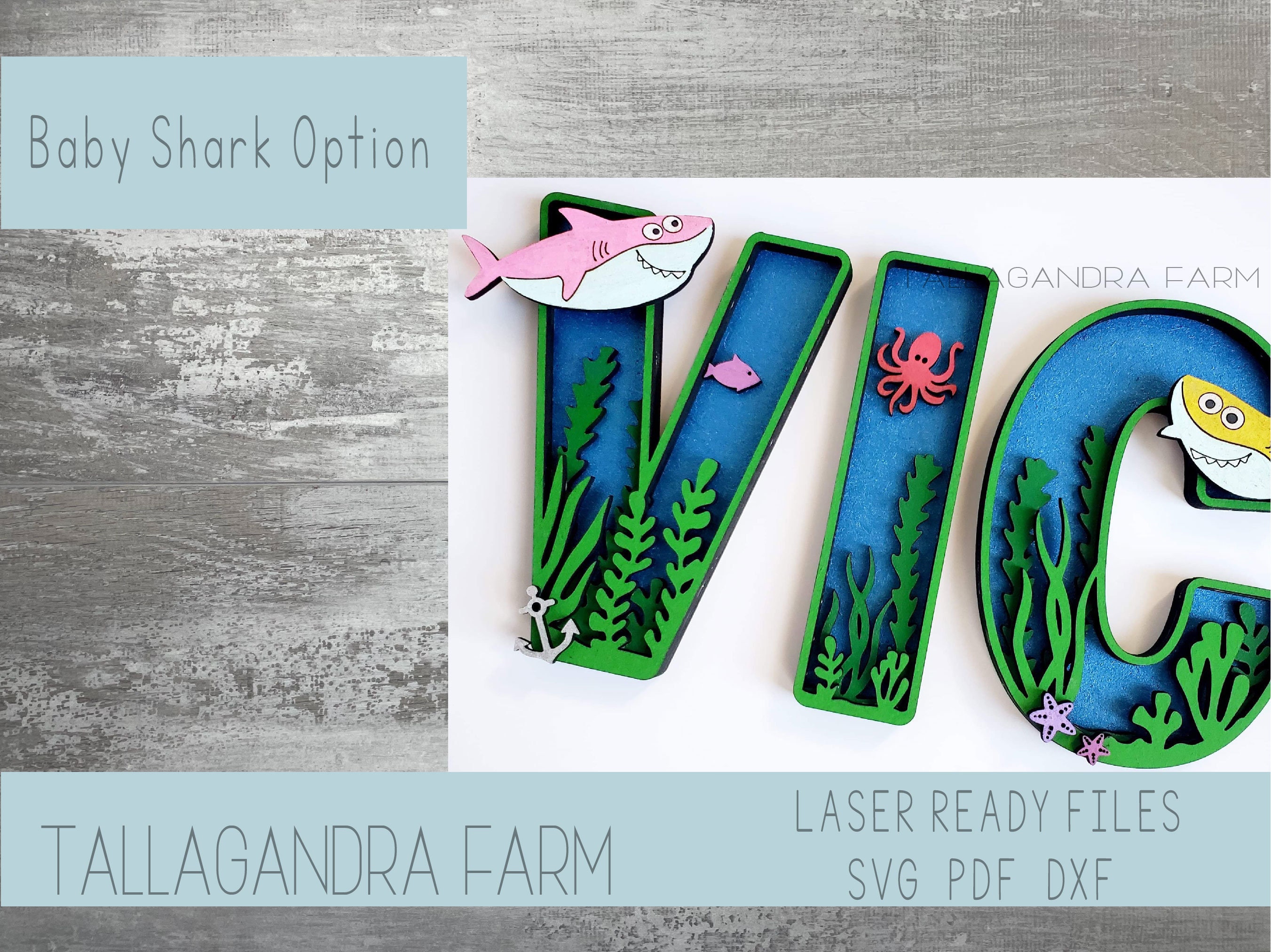 Under the Sea / Baby Shark Full 26 Alphabet Letters A-Z / - Etsy