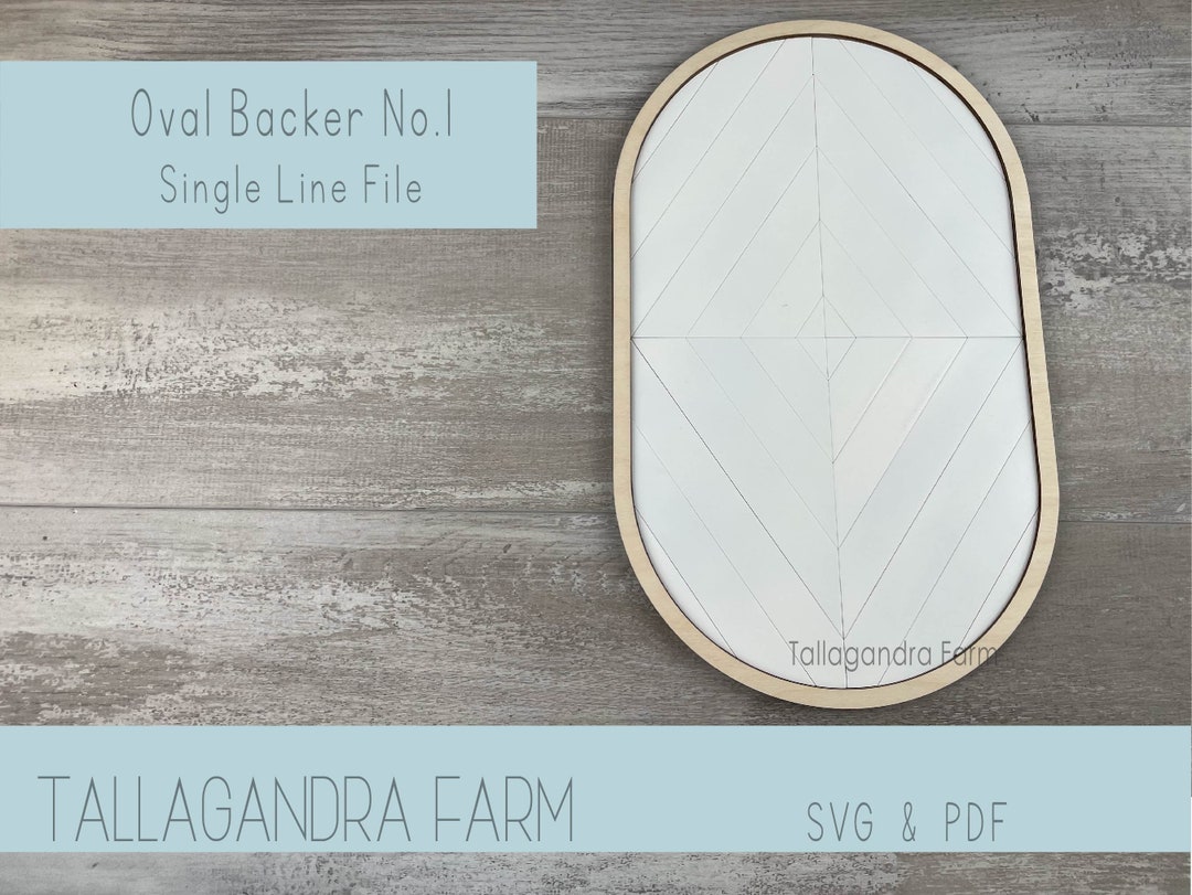 OVAL BACKER Single Line Laser File With Geometric Pattern / - Etsy