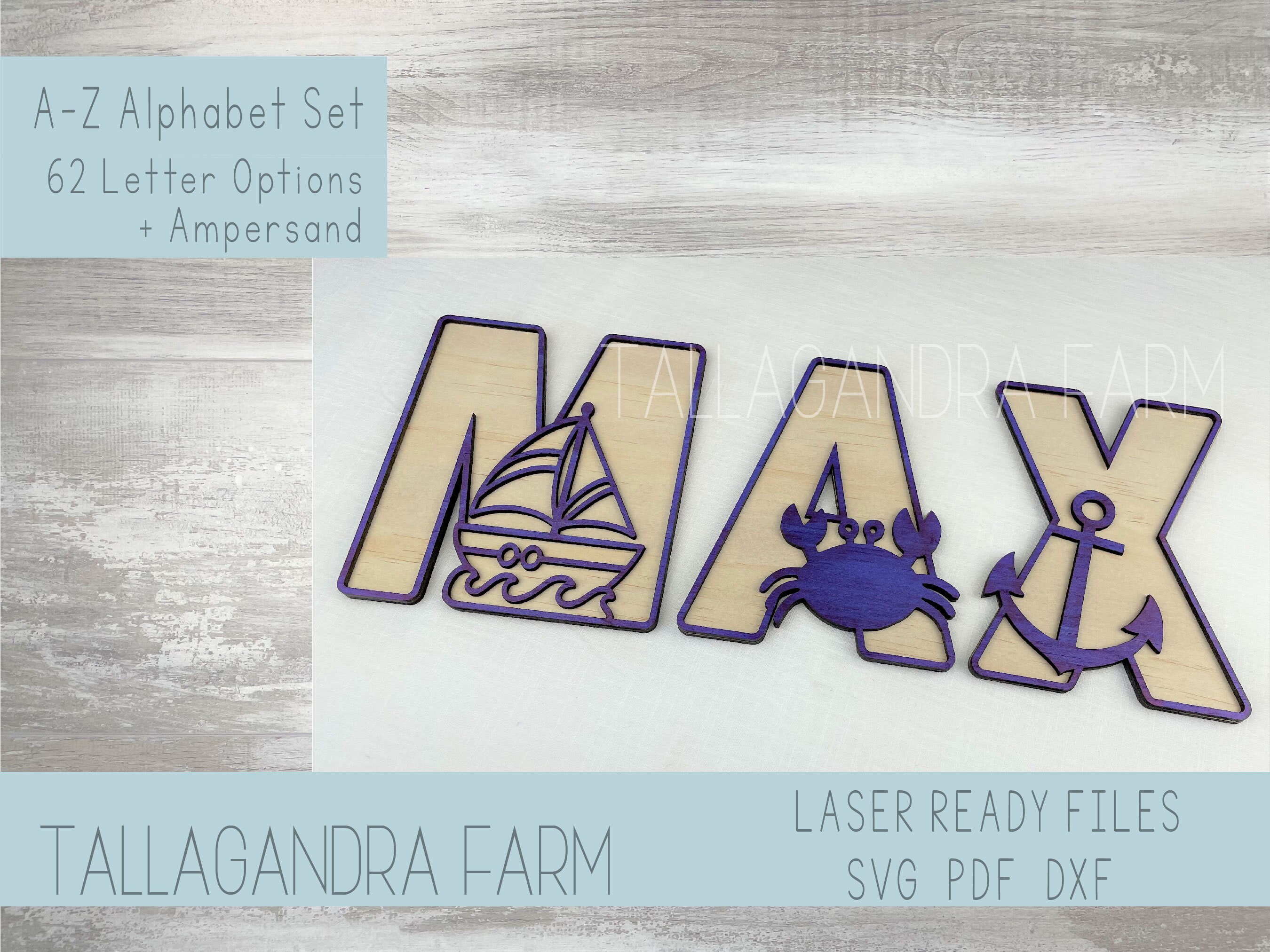 NAUTICAL SEAS A to Z Alphabet Set 62 Letter Options SVG - Etsy