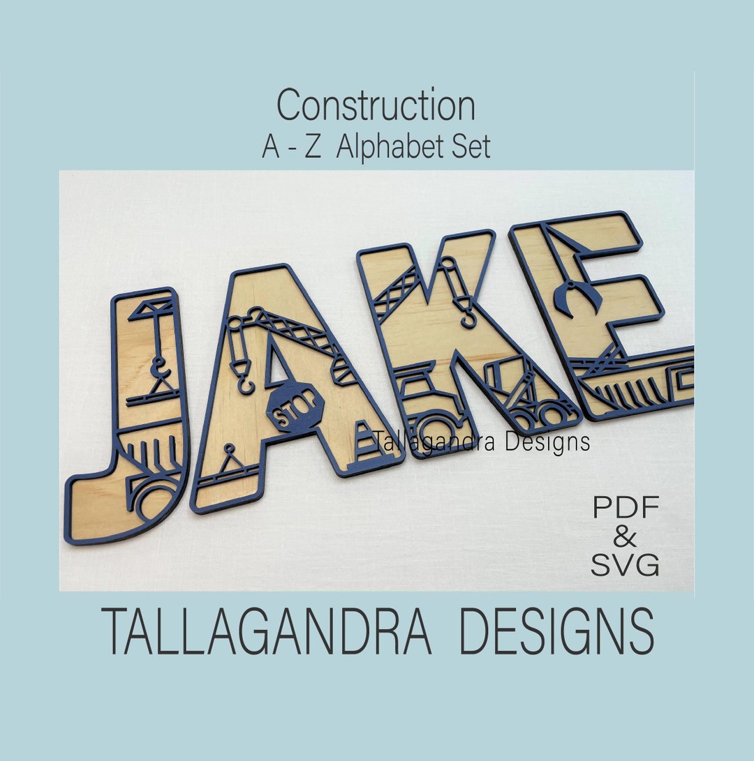 CONSTRUCTION SET - Full 26 Alphabet Letters A-Z / SVG Files - Etsy
