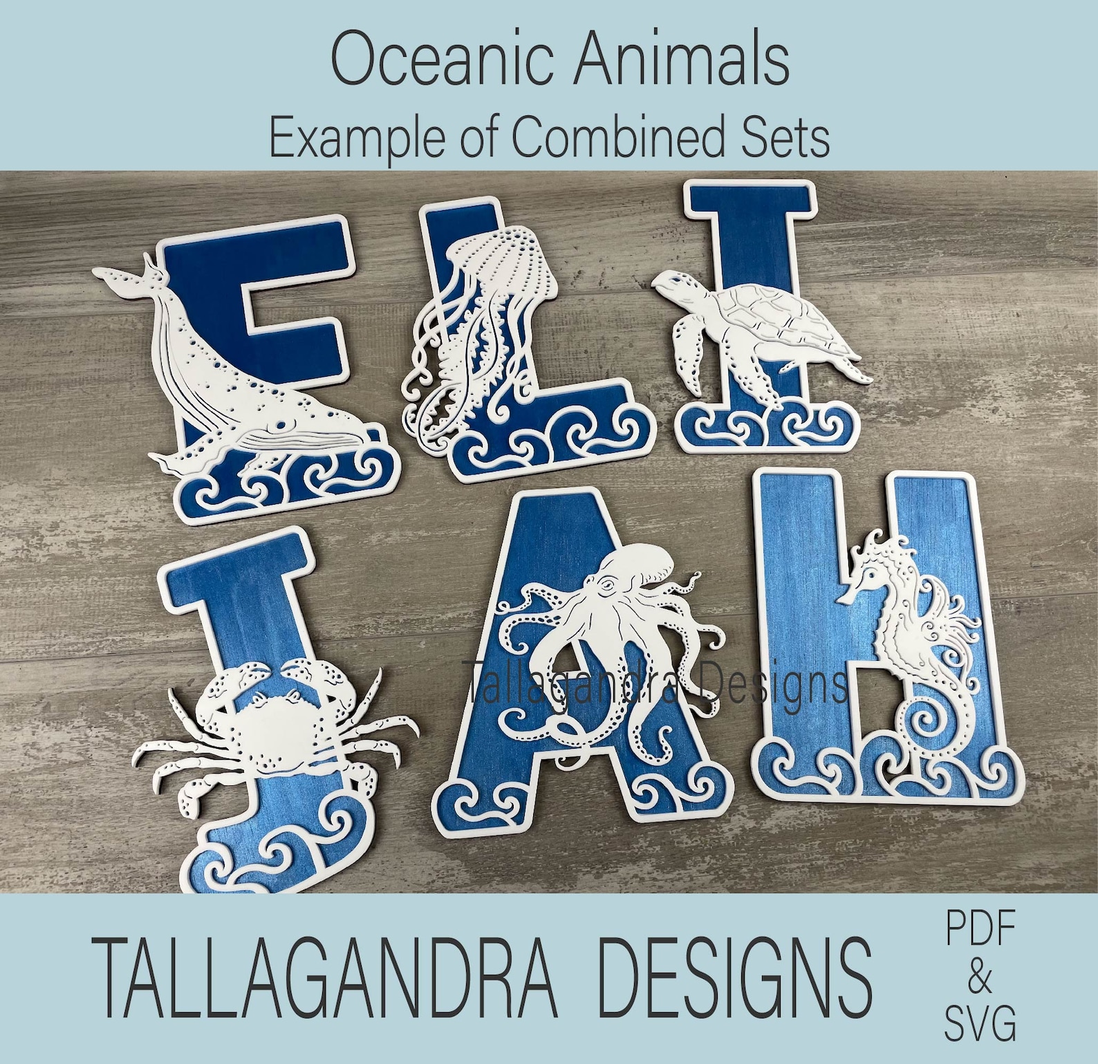 OCEANIC ANIMALS - CRAB - A to Z Alphabet Set + Numbers - Svg File - Etsy