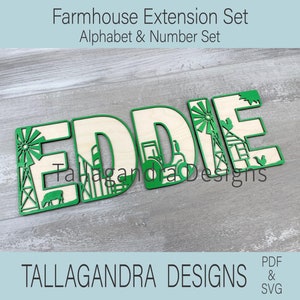 FARMHOUSE ALPHABET - Extension Set + Numbers / Svg File - Etsy