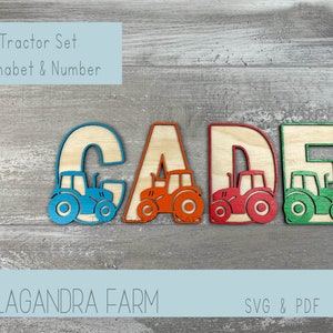 FARM TRACTOR A to Z Alphabet Set Numbers SVG File - Etsy