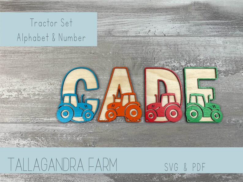 FARM TRACTOR A to Z Alphabet Set Numbers SVG File - Etsy