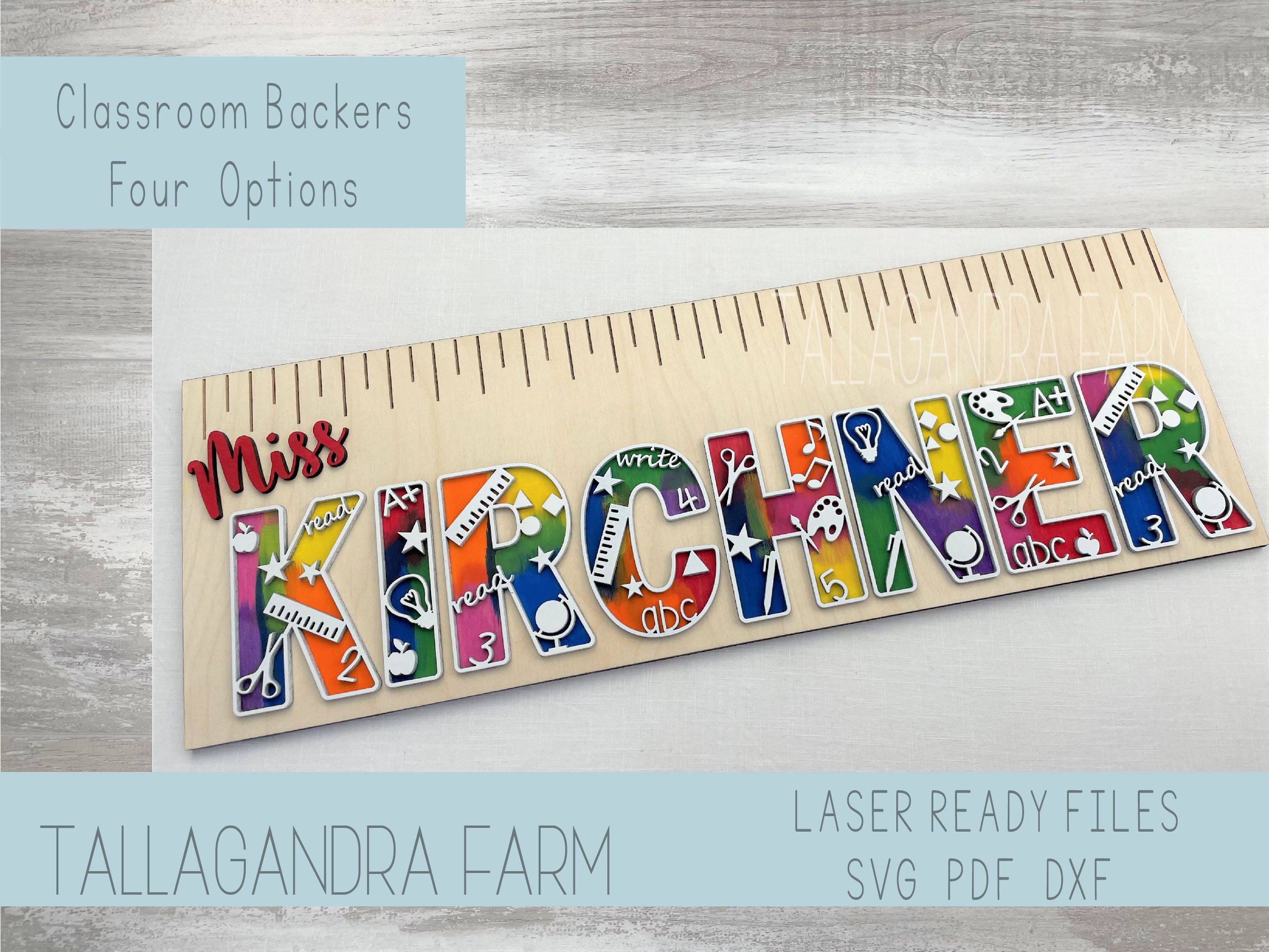 CLASSROOM BACKER Set of 4 Sign Backers Apple / Ruler / - Etsy