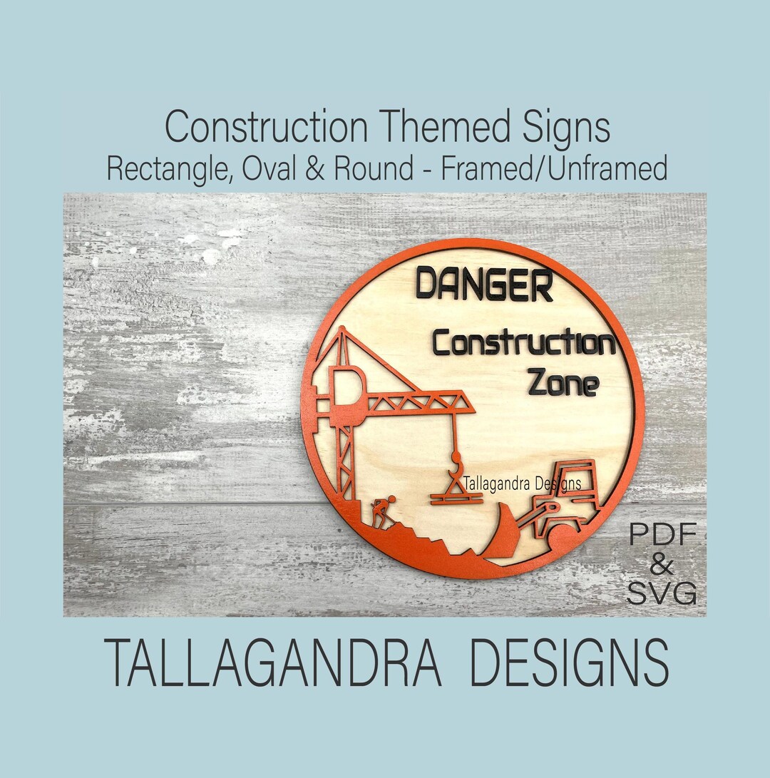 Construction Themed Sign Set | 6 Options Included - Laser SVG File - Etsy
