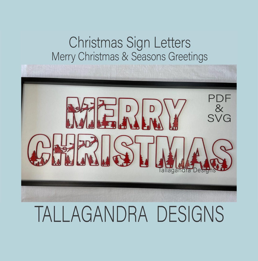 Christmas Signage Letters / SVG Files for Seasons Greetings & Merry ...