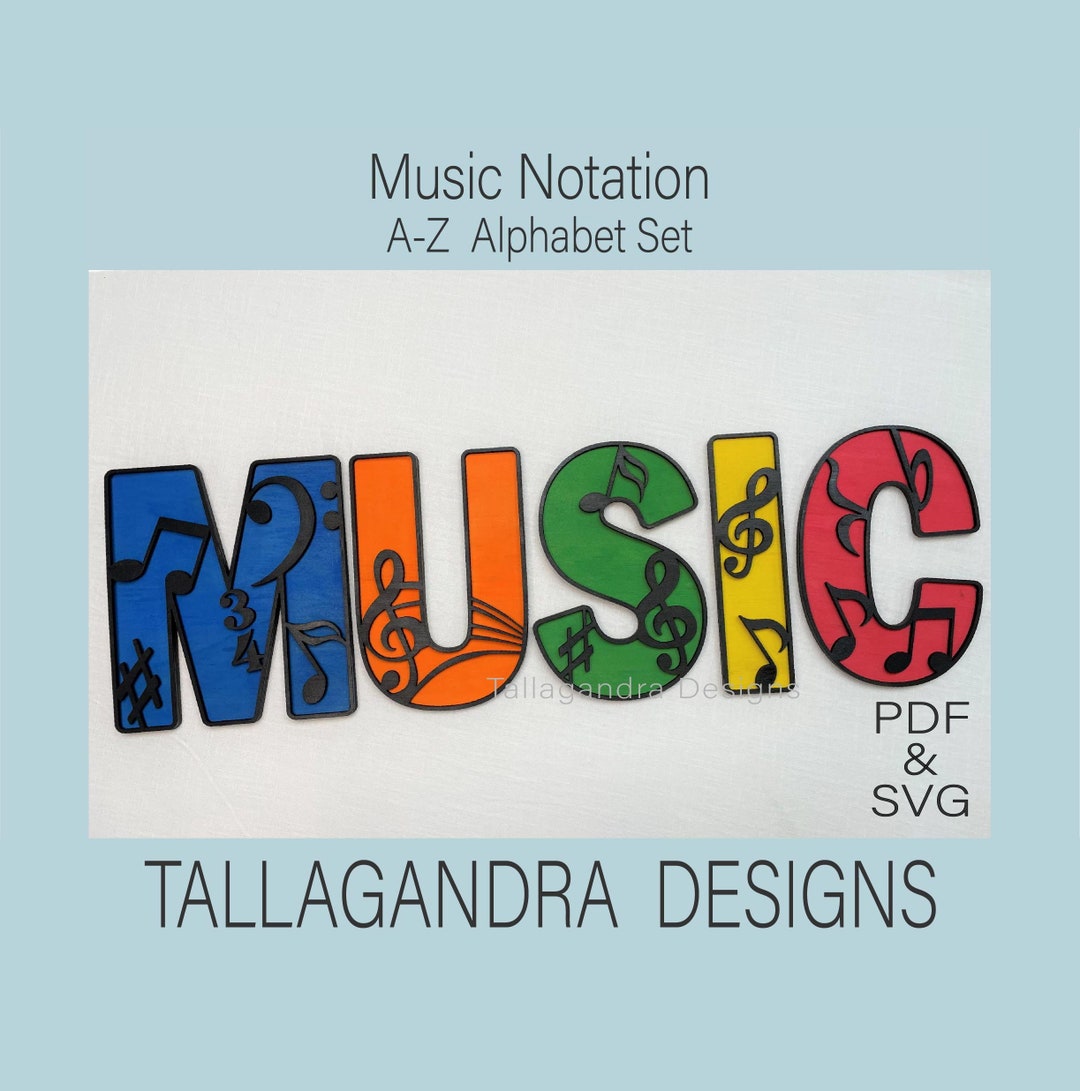 Music Notes Alphabet Set - SVG Files - Etsy