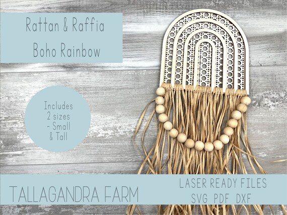 Rattan Rainbow Raffia or Macrame Frame Boho Wall Decor | Etsy