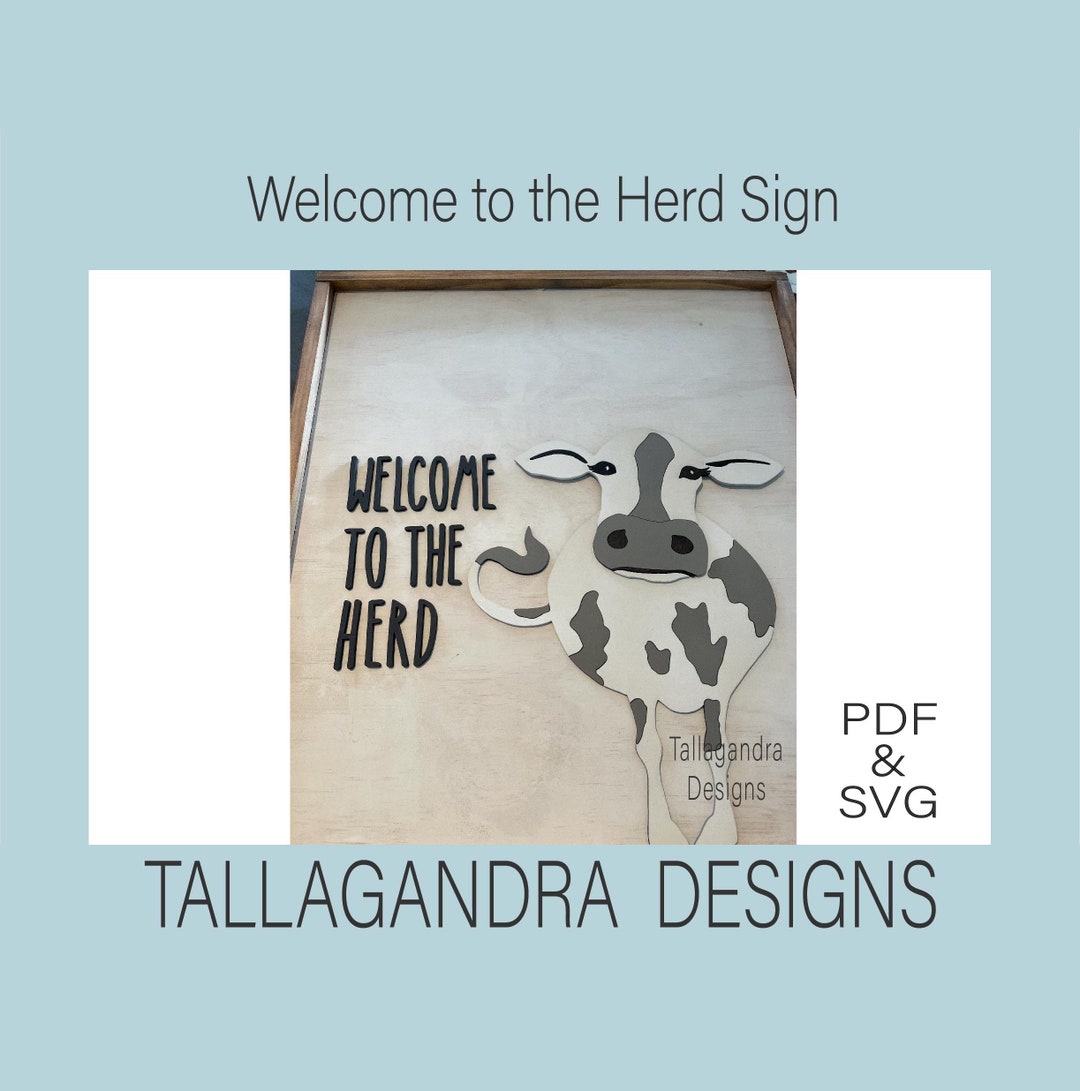 Farmhouse Cow Sign - Welcome to the Herd / SVG File - Etsy