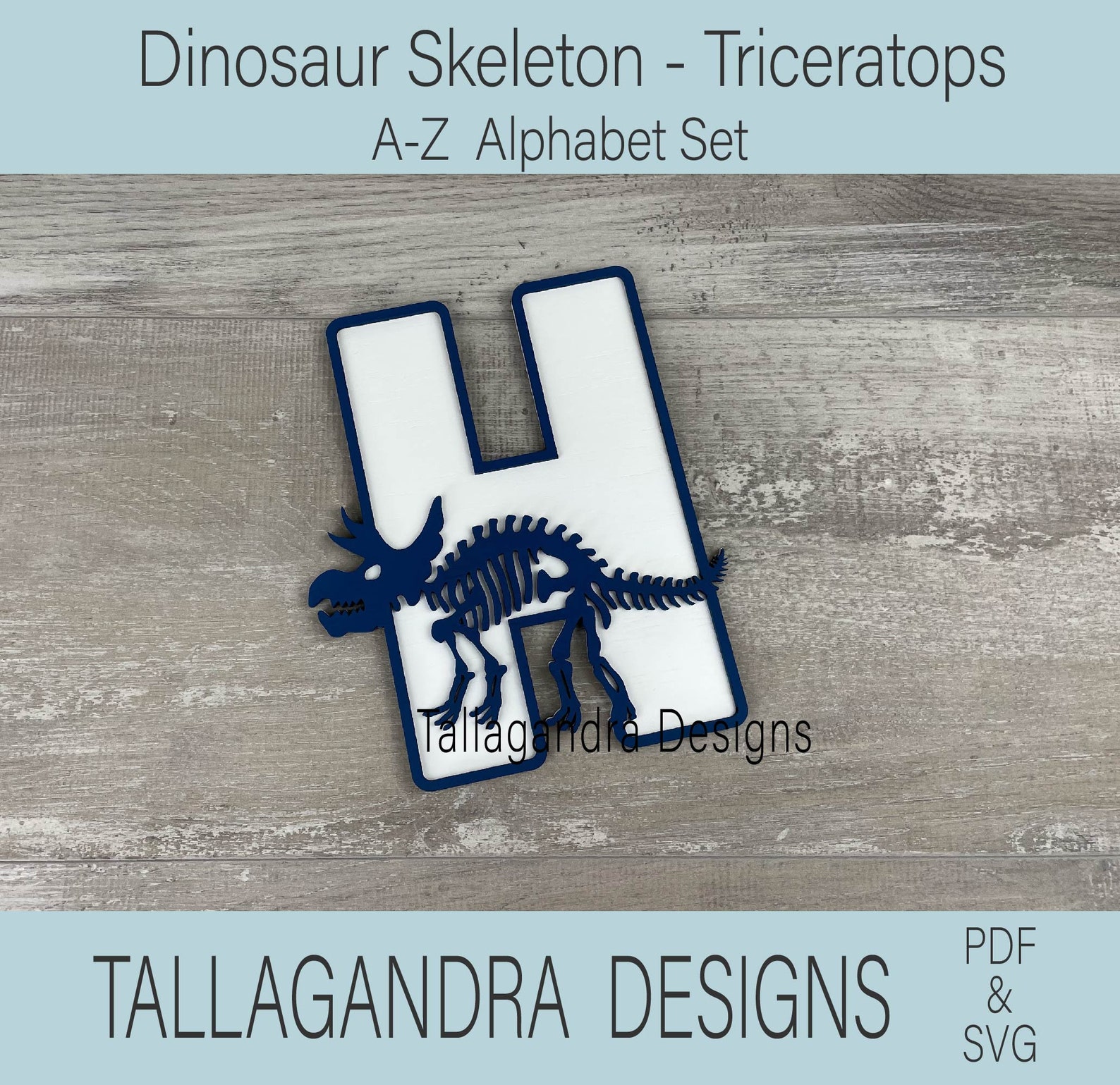TRICERATOPS SKELETON Dinosaur - A to Z Alphabet Set + Numbers - SVG ...