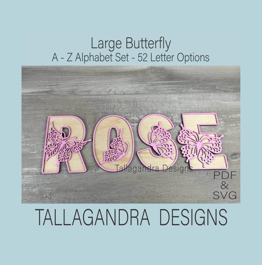 BUTTERFLY Alphabet Set - 52 Letter Options - A-Z Letters / SVG File - Etsy