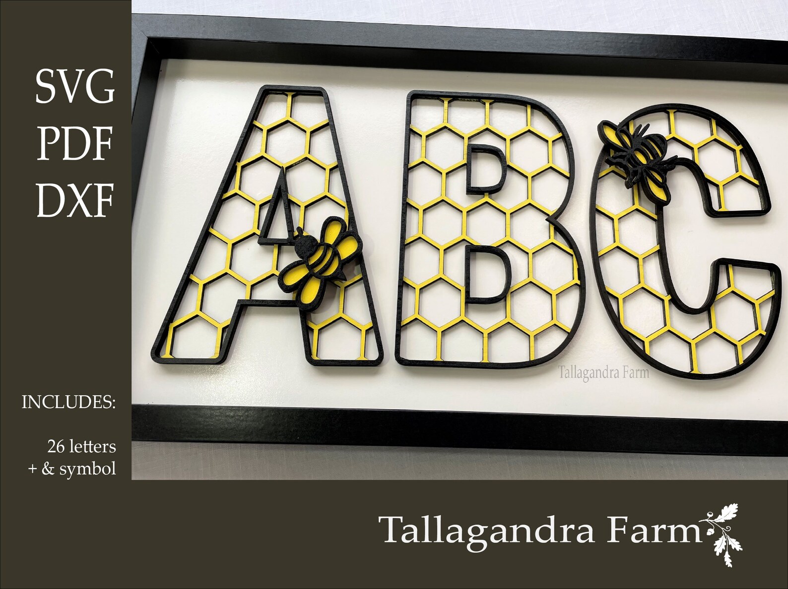 BEEHIVE Alphabet Set Full 26 letters / SVG File | Etsy