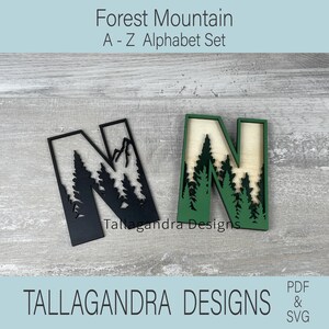 FOREST MOUNTAINS Alphabet Set - 78 Letter Options - 2 or 3 Layered ...