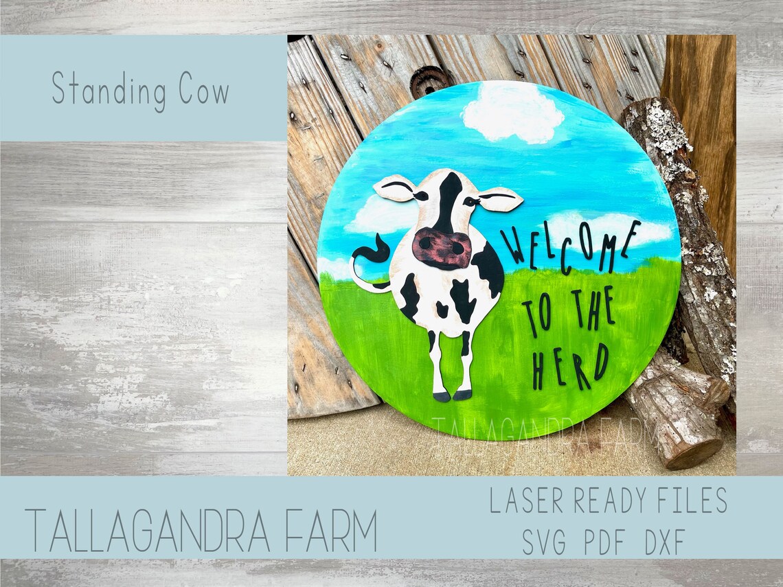 Farmhouse Cow Sign Welcome to the Herd / SVG File - Etsy