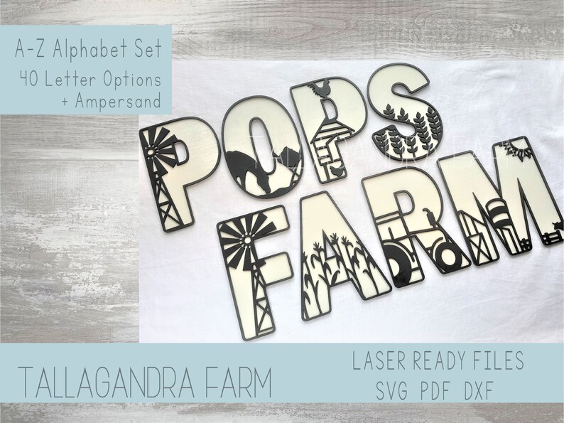 FARMHOUSE Full Alphabet Set With 40 Letter Options / SVG - Etsy