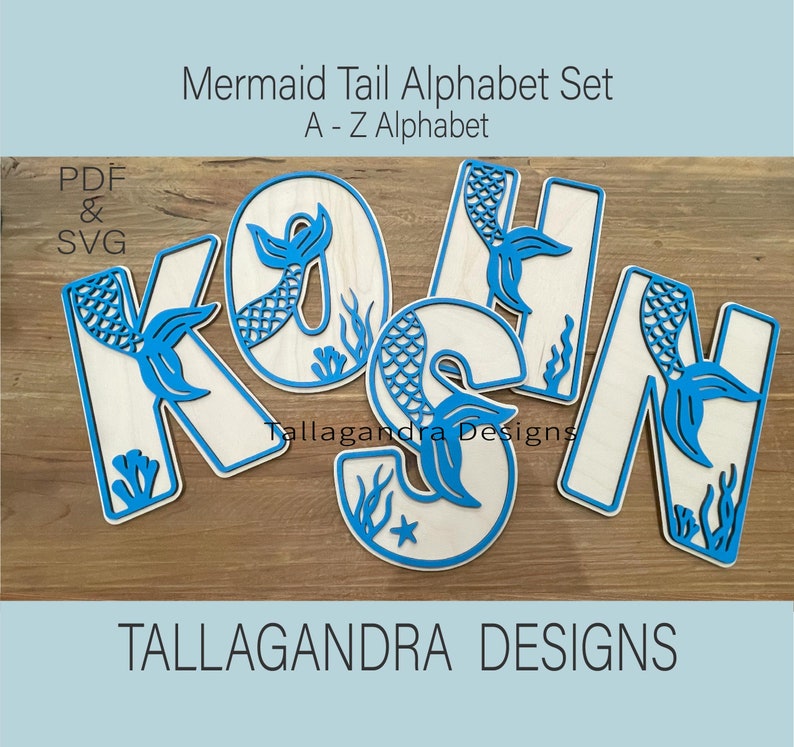 MERMAID TAILS - Full 26 Alphabet Letters A-Z / SVG Files - Etsy