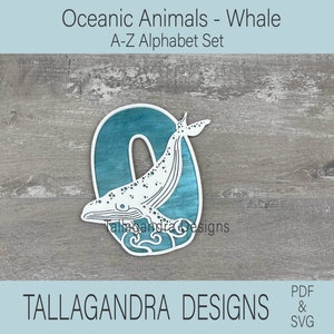 OCEANIC ANIMALS - WHALE - A to Z Alphabet Set + Numbers - Svg File - Etsy