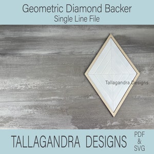 DIAMOND BACKER Single Line Laser File With Geometric Pattern / SVG File ...