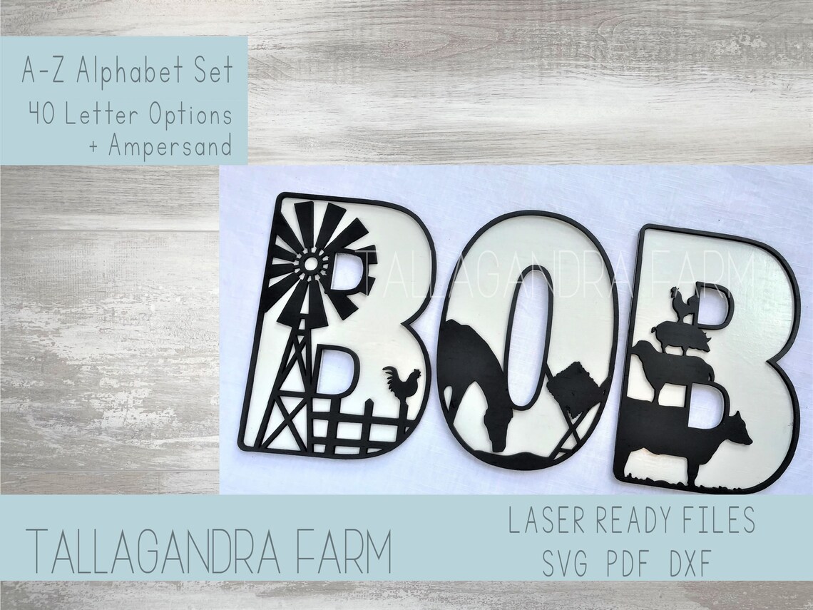 FARMHOUSE Full Alphabet Set With 40 Letter Options / SVG - Etsy