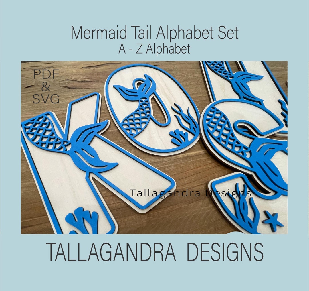 MERMAID TAILS - Full 26 Alphabet Letters A-Z / SVG Files - Etsy