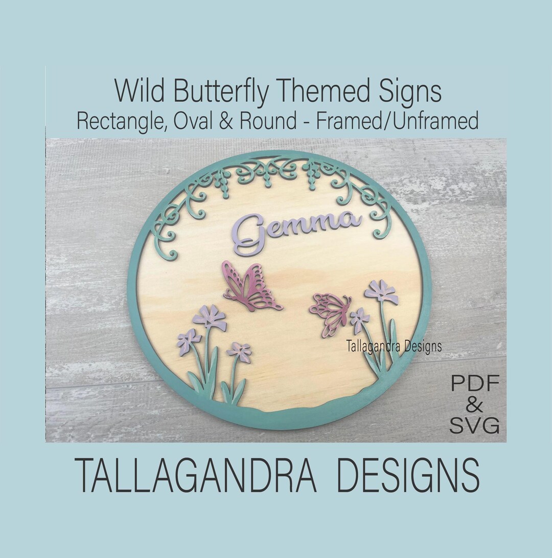 Butterfly Themed Sign Set | 6 Options Included - Laser SVG File - Etsy