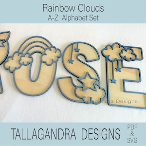RAINBOW CLOUDS A - Z Alphabet Letter Set / SVG File - Etsy