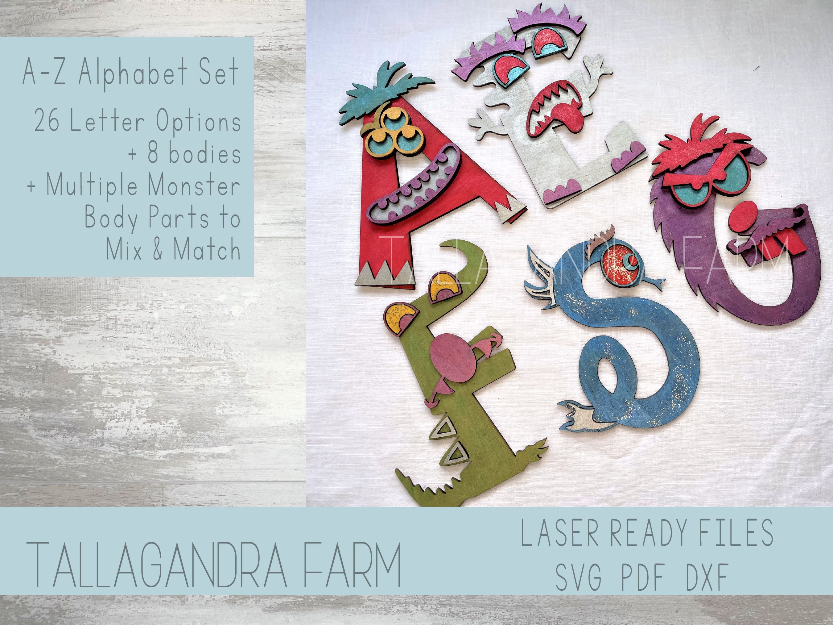 MONSTROUS MONSTERS Alphabet Set DIY Kit All in One File | Etsy