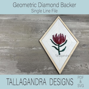 DIAMOND BACKER Single Line Laser File With Geometric Pattern / SVG File ...