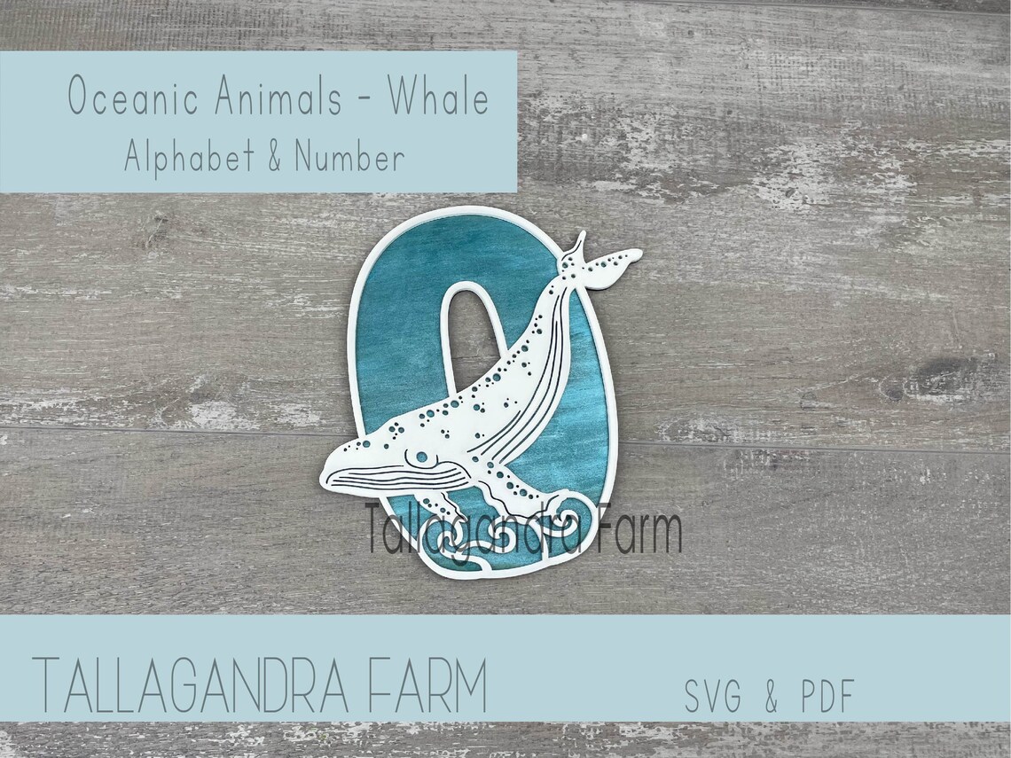 OCEANIC ANIMALS WHALE A to Z Alphabet Set Numbers Svg - Etsy