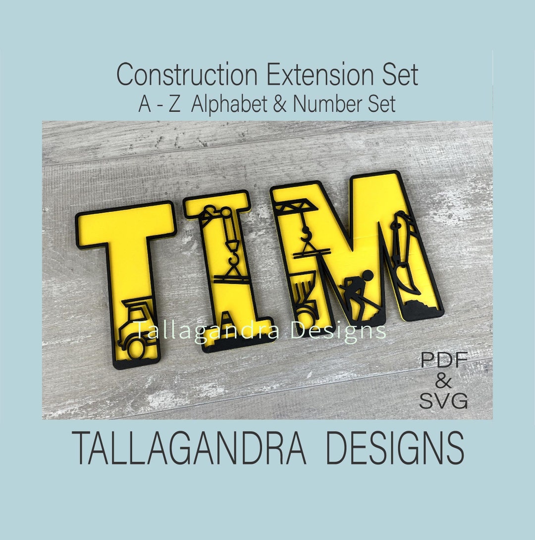 CONSTRUCTION ALPHABET Extension Set + Numbers / SVG File - Etsy