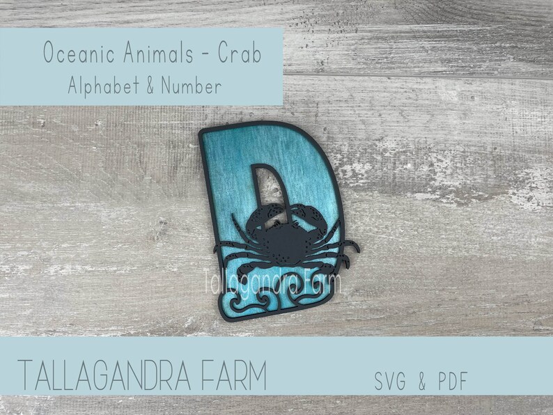 OCEANIC ANIMALS CRAB A to Z Alphabet Set Numbers Svg - Etsy