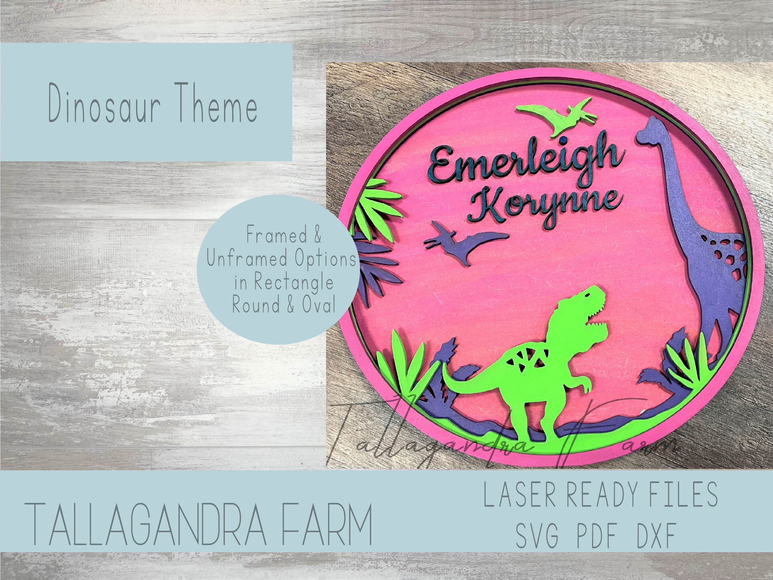 Dinosaur Themed Sign Set 6 Options Included Laser SVG File | Etsy