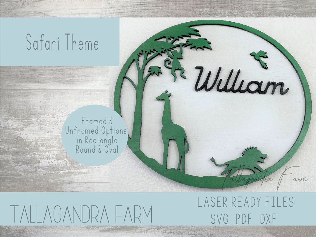 Safari Themed Sign Set 6 Options Included Laser SVG File - Etsy