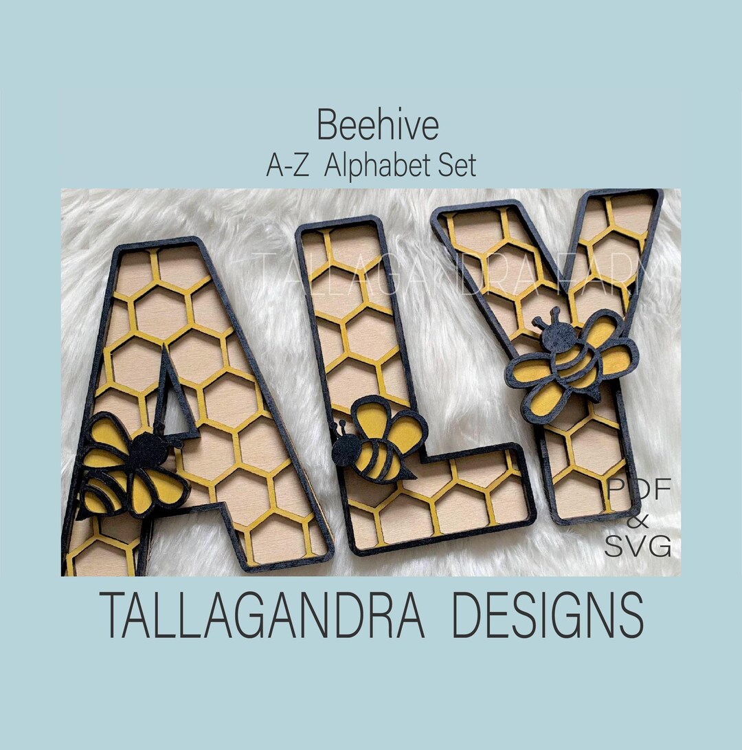 BEEHIVE Alphabet Set - Full 26 Letters / SVG File - Etsy