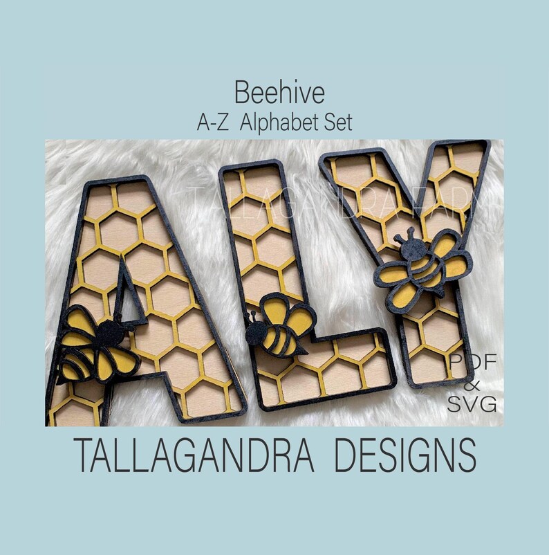 Conjunto de alfabeto BEEHIVE - 26 letras completas / archivo SVG - Etsy ...