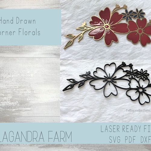 Single Line Floral Laser File Laser Cut File SVG Scroll - Etsy