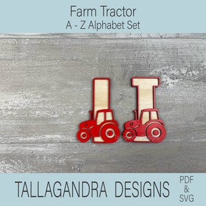FARM TRACTOR - A to Z Alphabet Set + Numbers - SVG File - Etsy