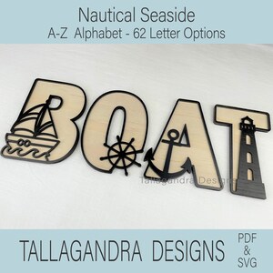 NAUTICAL SEAS - A to Z Alphabet Set (62 Letter Options) - SVG File - Etsy