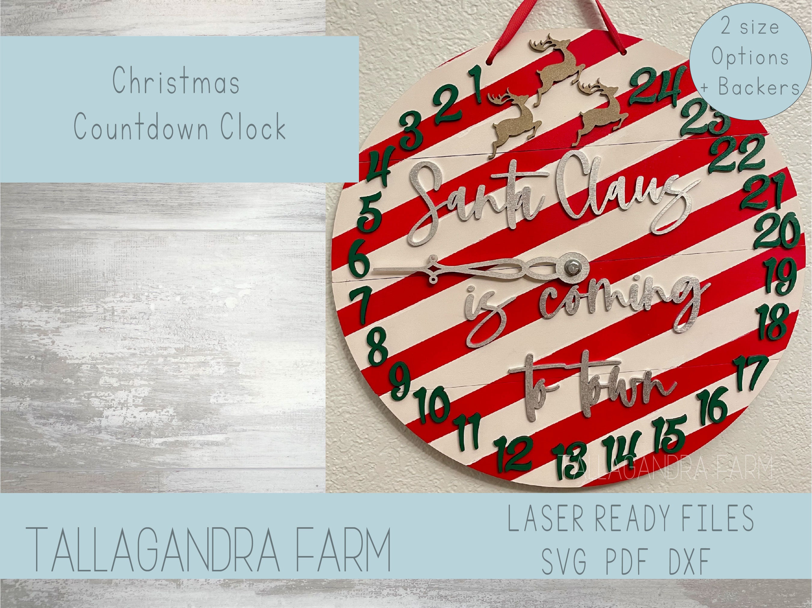 Christmas Countdown Clock Laser File / SVG - Etsy