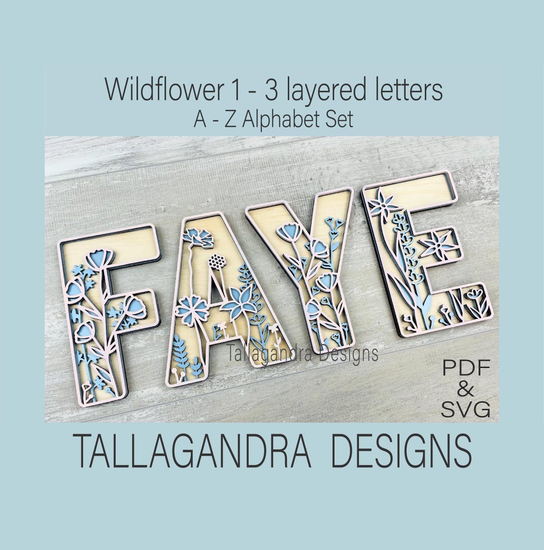 WILDFLOWER Alphabet Set Full 26 Letters / SVG File - Etsy UK