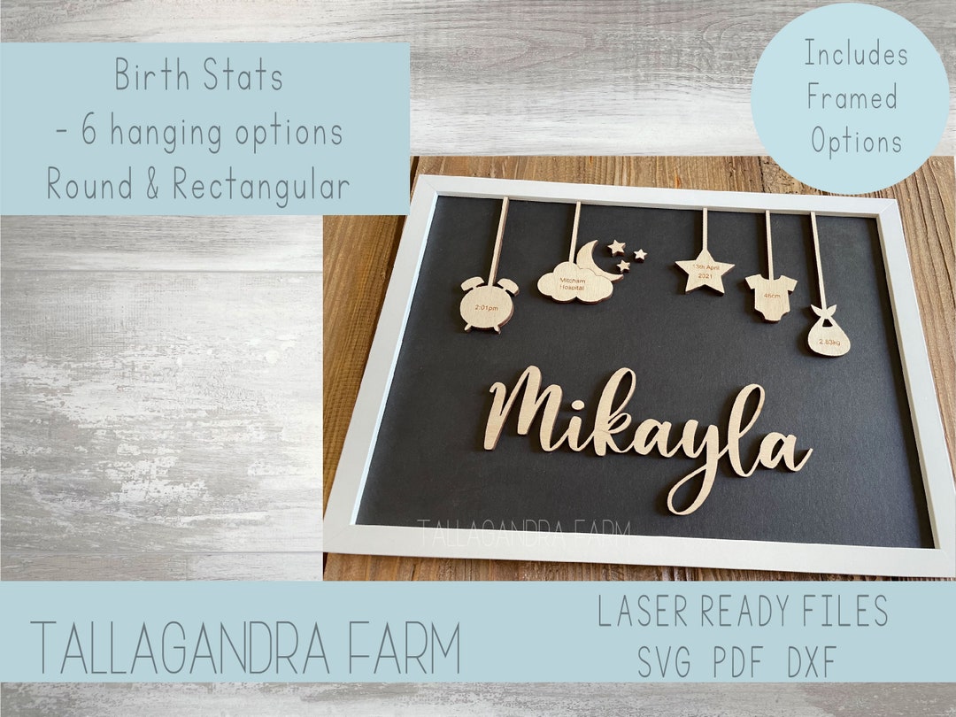Birth Stats / Sign / Plaque SVG Laser File for Birth - Etsy