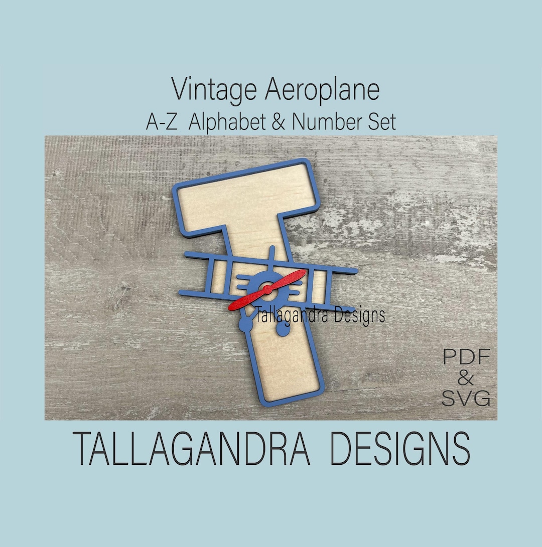 VINTAGE PLANE - A to Z Alphabet Set + Numbers Aeroplanes - SVG File - Etsy