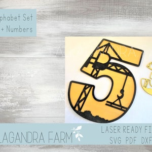 CONSTRUCTION SET Full 26 Alphabet Letters A-Z and Numbers - Etsy