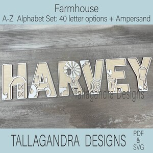 FARMHOUSE - Full Alphabet Set With 40 Letter Options / SVG File | Farm ...