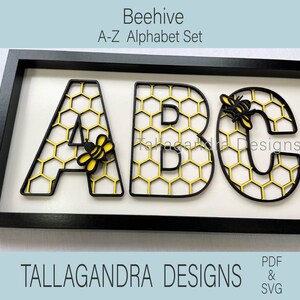 BEEHIVE Alphabet Set - Full 26 Letters / SVG File - Etsy