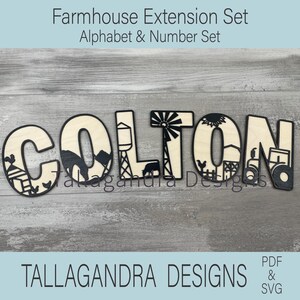 FARMHOUSE ALPHABET - Extension Set + Numbers / Svg File - Etsy