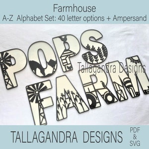 FARMHOUSE - Full Alphabet Set With 40 Letter Options / SVG File | Farm ...